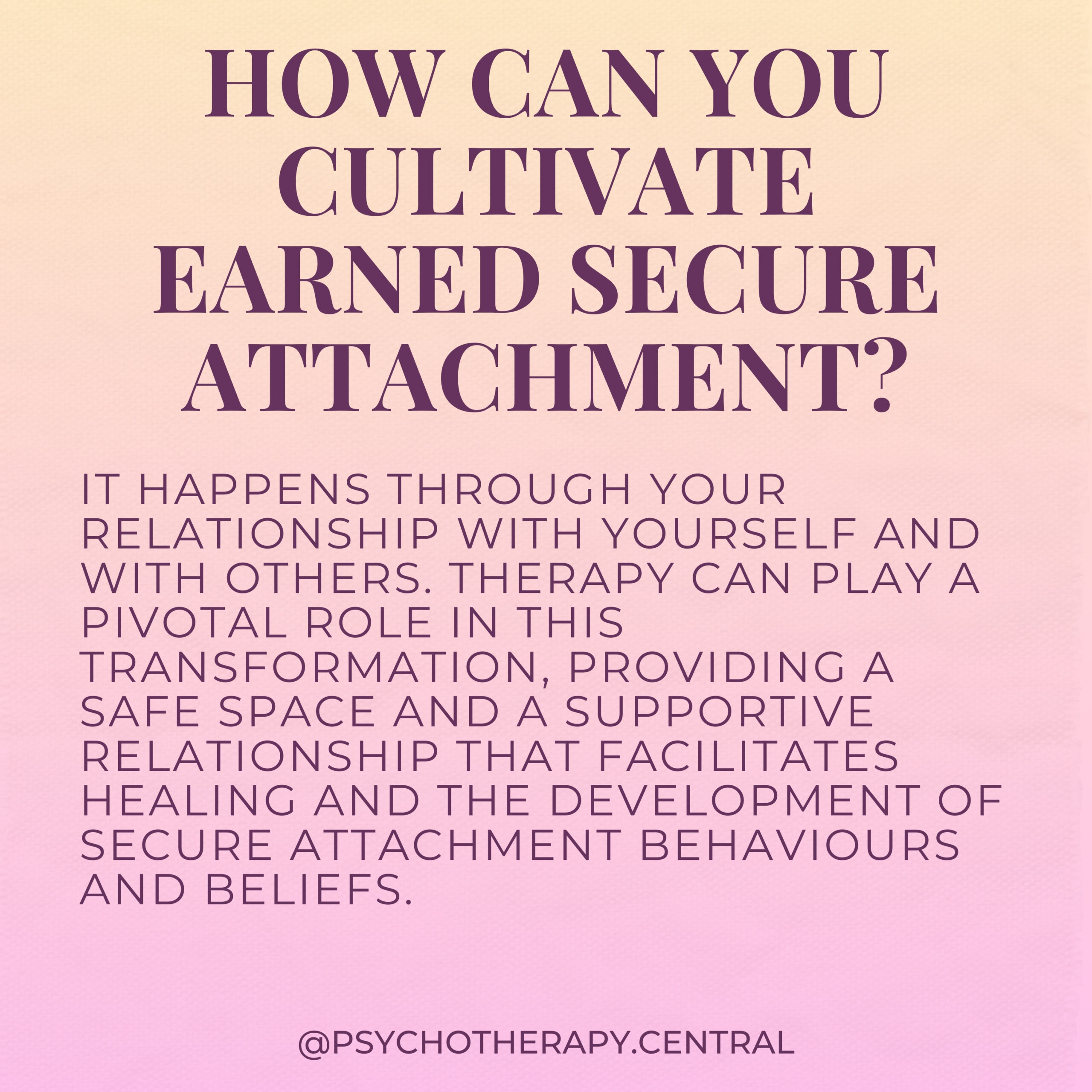 Earned Secure attachment