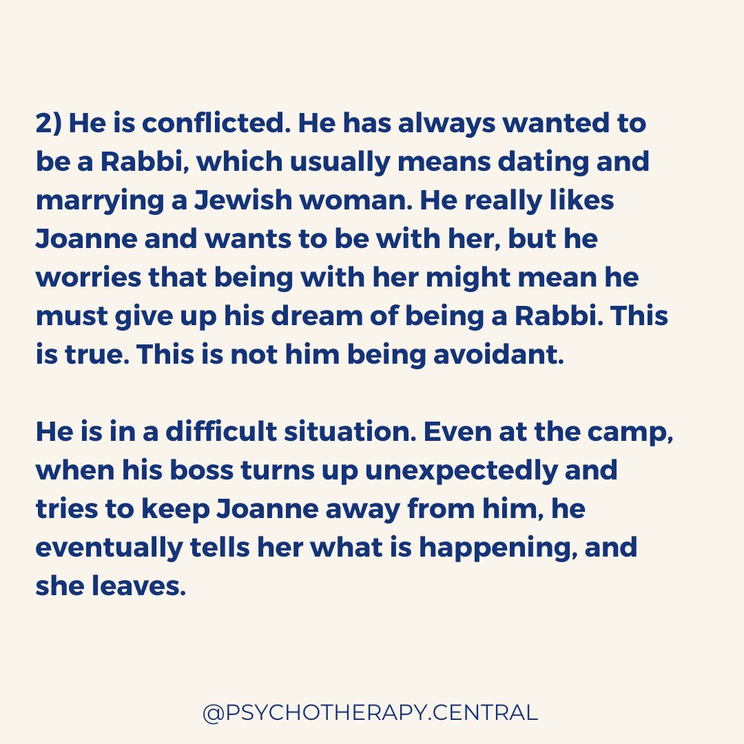 Is Noah (‘The Hot Rabbi’) Avoidant?